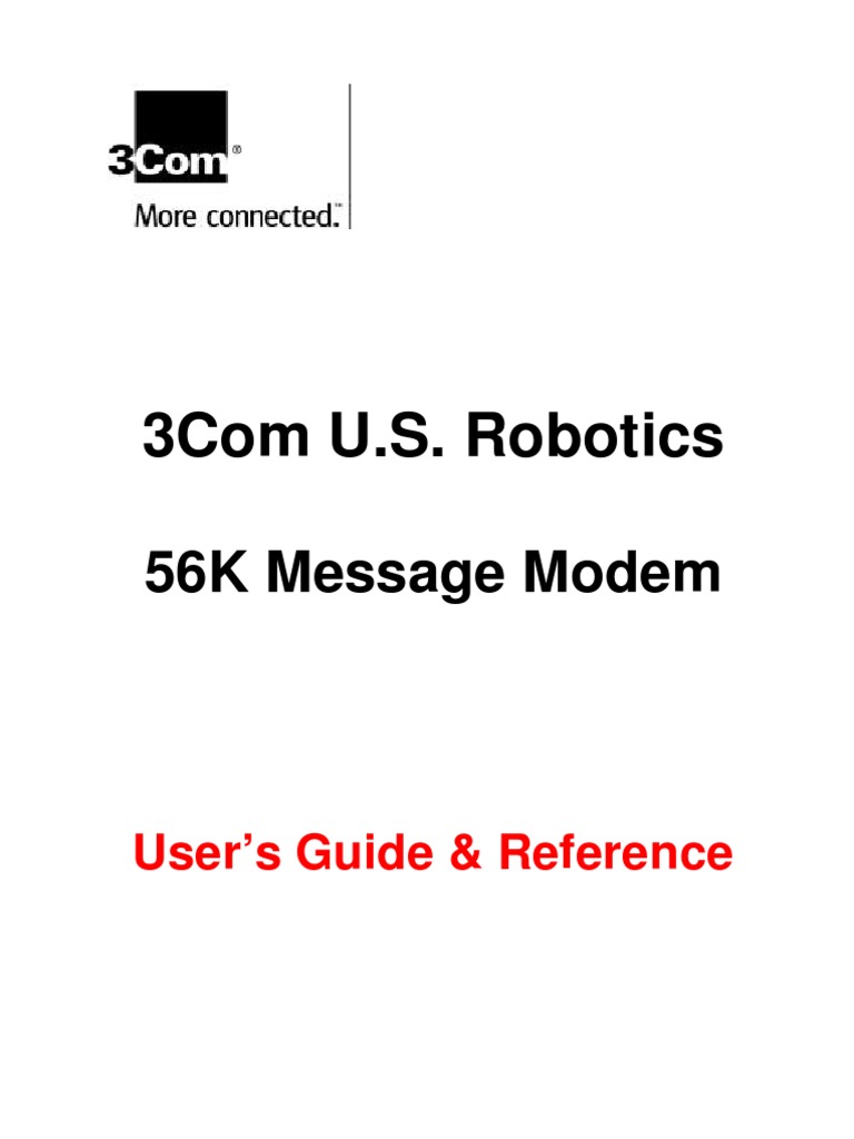 USR 56K Faxmodem-Manual | PDF | Modem | Bit Rate