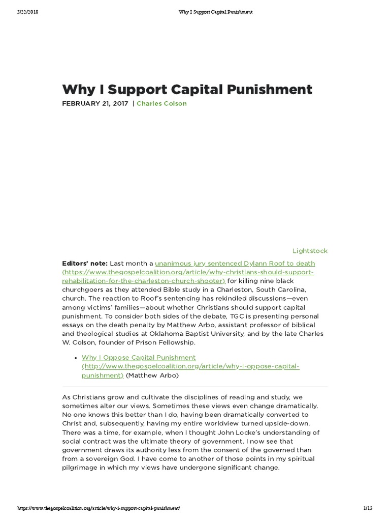 Why I Support Capital Punishment | PDF | Capital Punishment | Murder