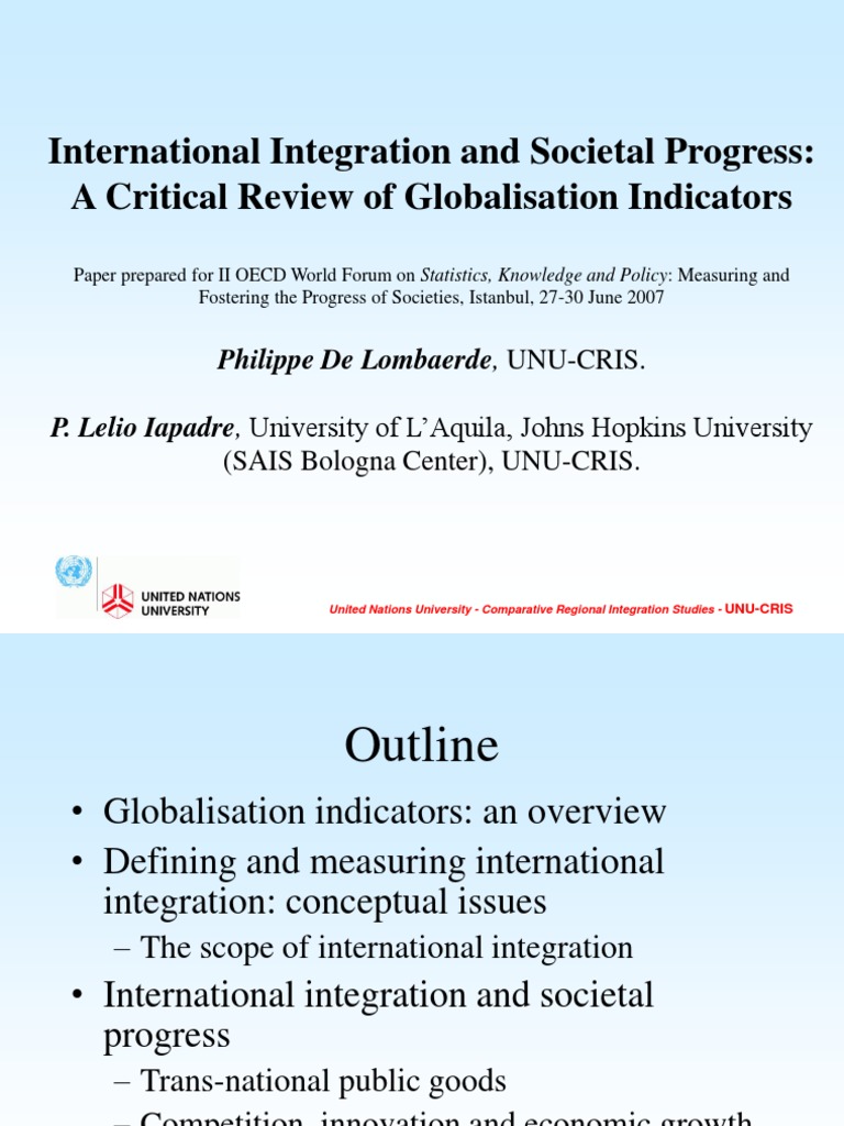 International Integration and Societal Progress: A Critical Review of ...