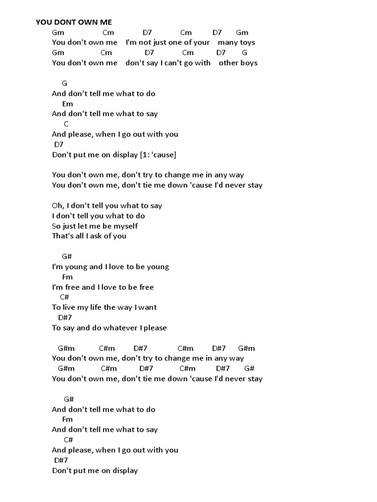 You Dont Own Me | PDF