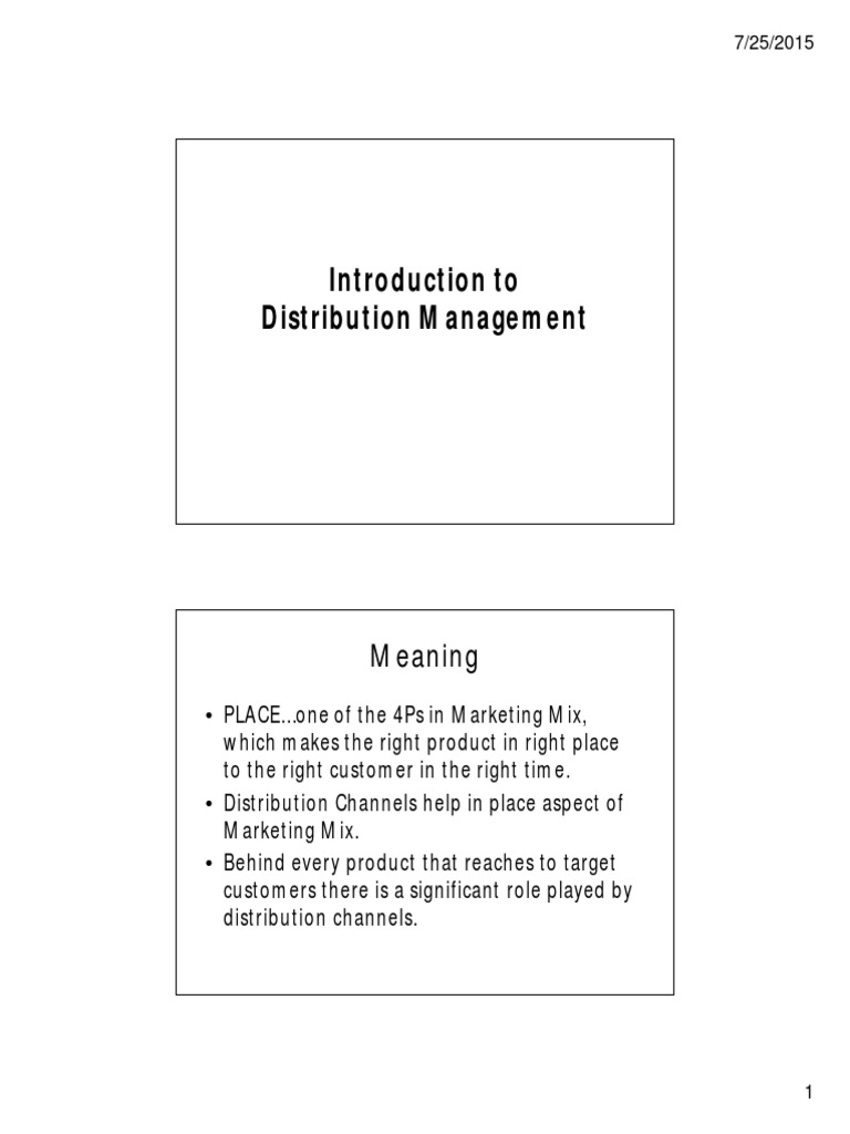 UNIT 4 - Distribution Channels PDF | PDF | Distribution (Business) | Sales
