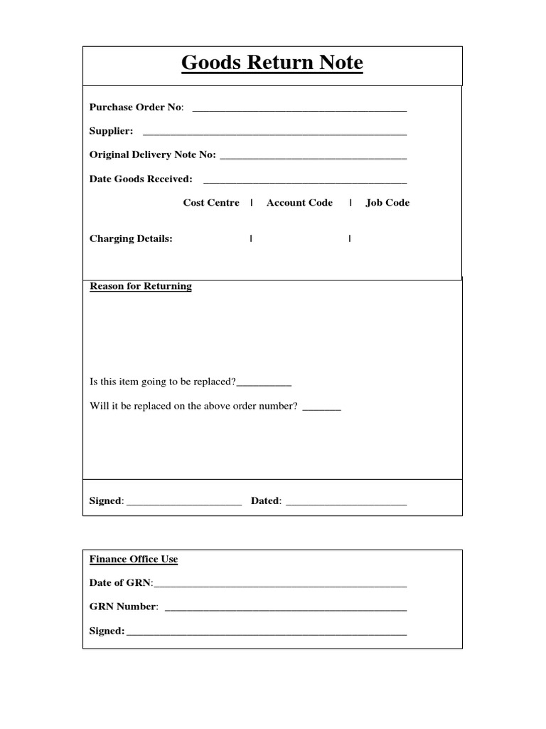 Goods Return Note-1 | PDF Goods Return Note-1 | PDF