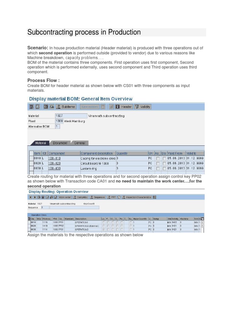 Subcontracting Process in Production | PDF | Computing | Areas Of ...