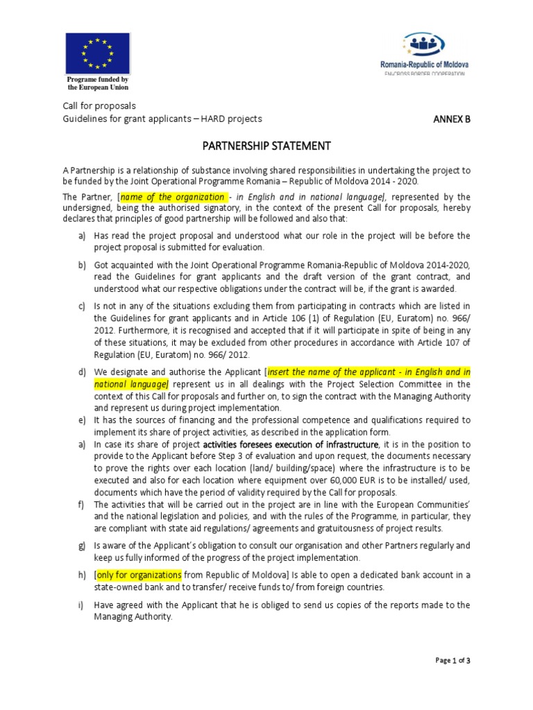 B Partnership Statement | PDF | Value Added Tax | European Union