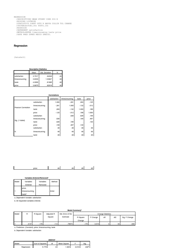 Regression Descriptive Statistics Pdf Errors And Residuals Inductive Reasoning 
