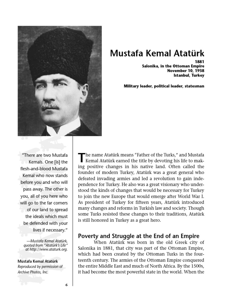 Mustafa Kemal Atatürk PDF | PDF | Mustafa Kemal Atatürk | Ottoman Empire