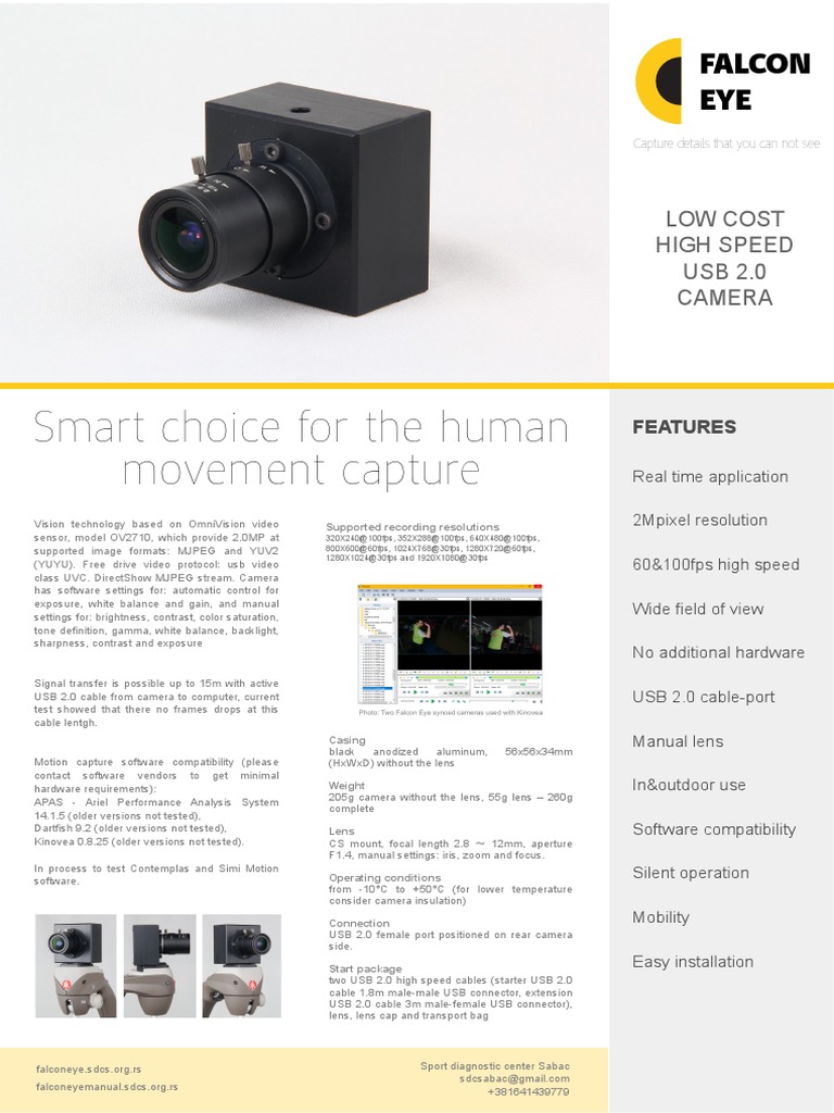 Smart Choice For The Human Movement Capture: Falcon EYE | PDF | Camera ...