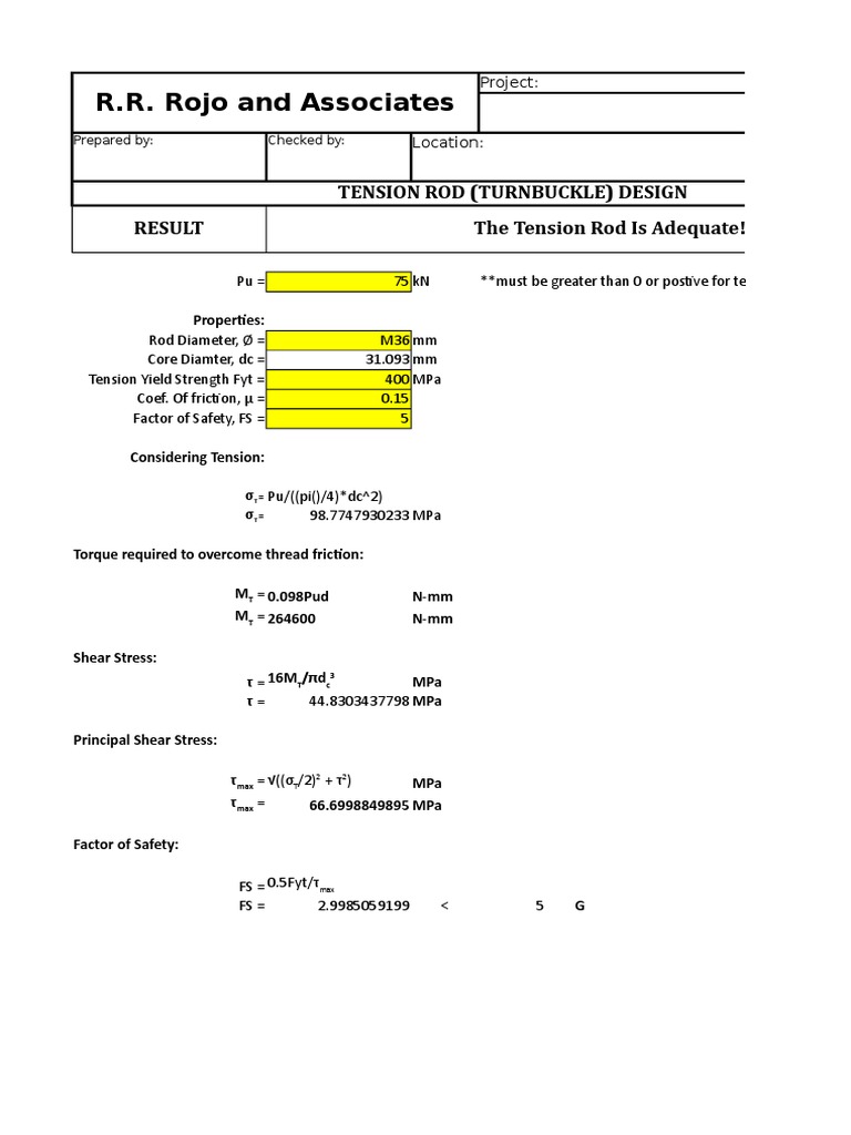 Tension Rod | PDF | Mechanical Engineering | Unrest