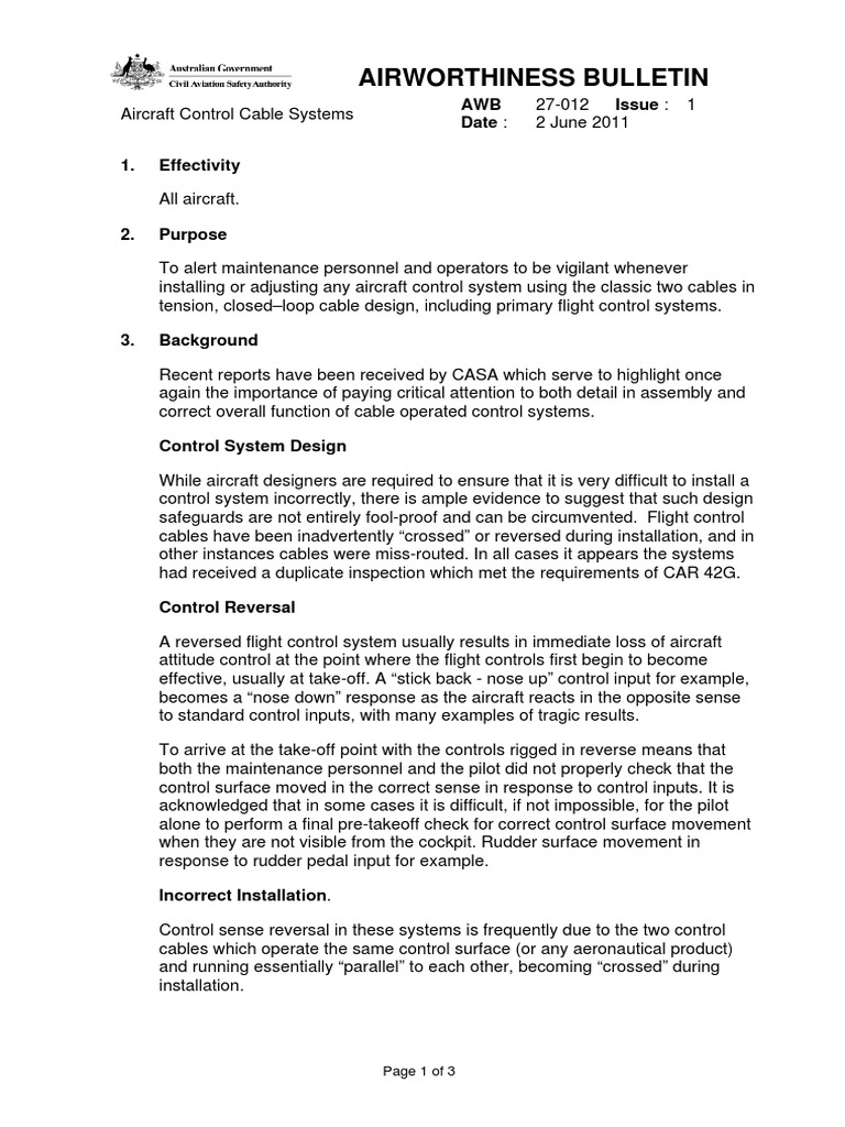 Airworthiness Bulletin: AWB Issue: Date: 1. Effectivity | PDF ...
