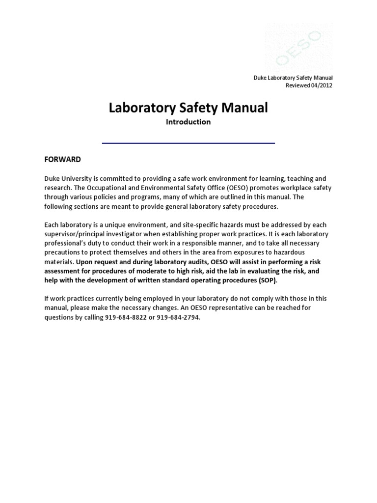 Complete Lab Safety Manual | PDF | Personal Protective Equipment ... Complete Lab Safety Manual | PDF | Personal Protective Equipment ...