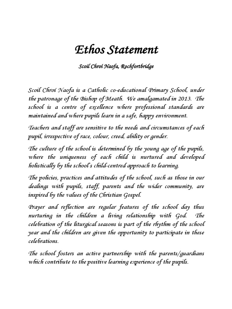 Ethos Statement | PDF