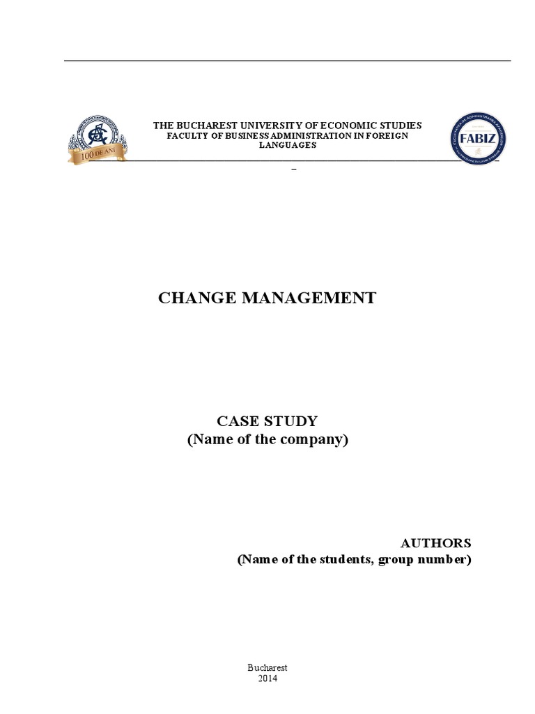 Change Management: Case Study (Name of The Company) | PDF | Change ...