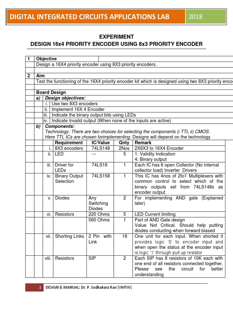 Design 16x4 Priority Encoder Using 8x3 Priority Encoder | PDF | Logic Gate | Manufactured Goods