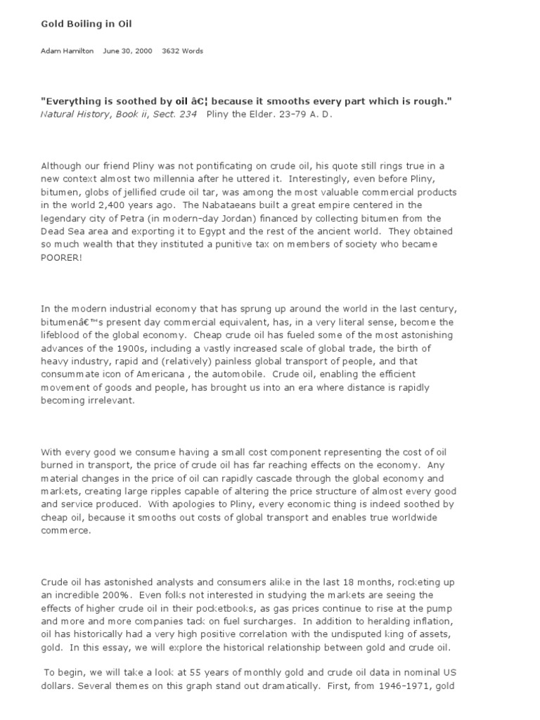 Gold Boiling in Oil | PDF | Gold | United States Dollar