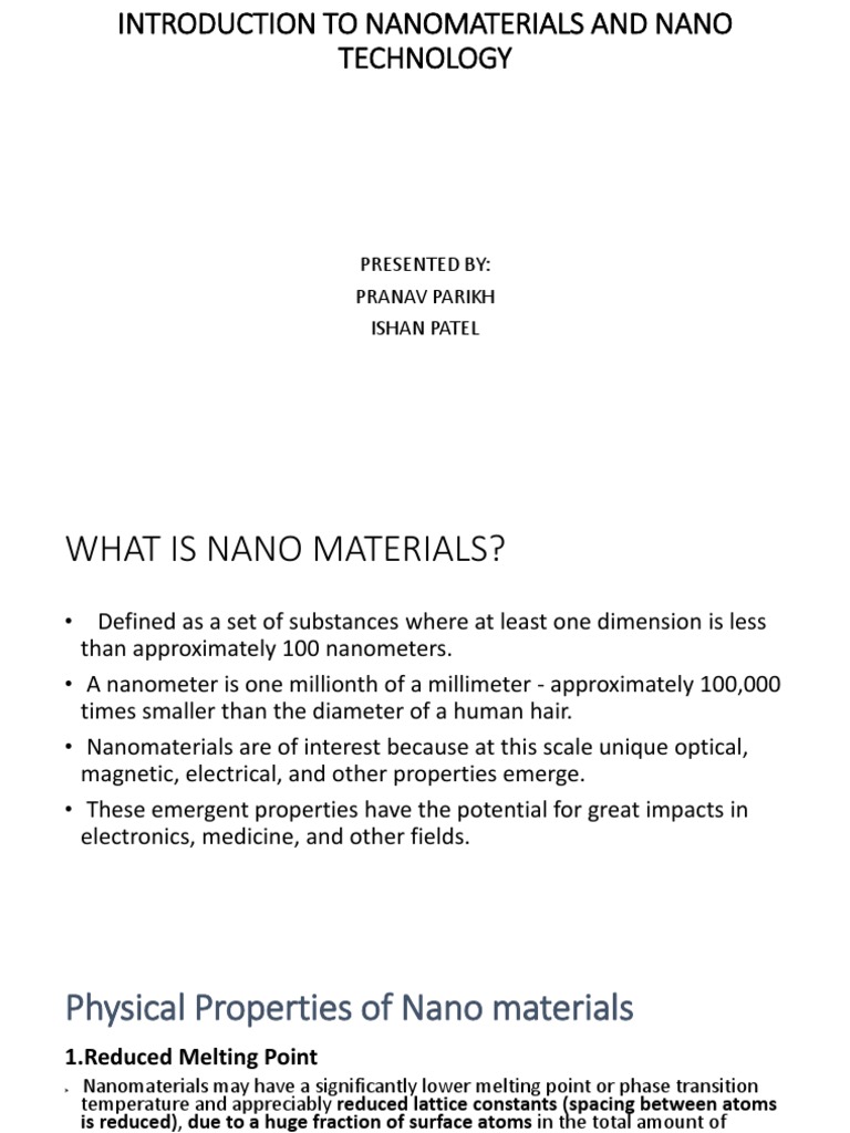 Introduction To Nanomaterials and Nano Technology | PDF | Nanomaterials ...