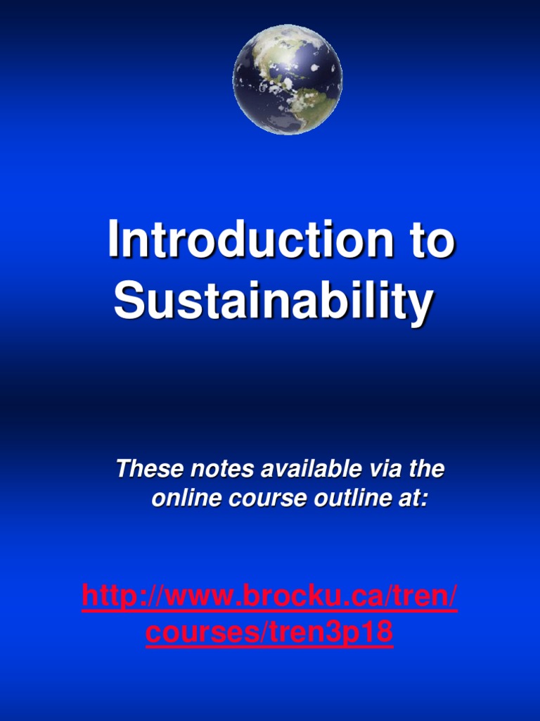 Intro To Sustainability | PDF | Sustainability | Interdisciplinarity