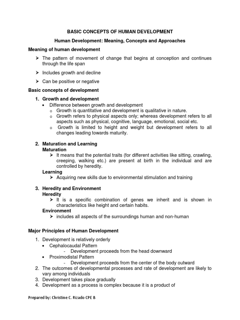 Basic Concepts of Human Development | Download Free PDF | Developmental ...