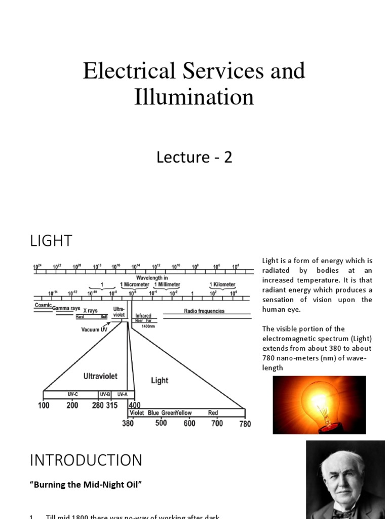 Electrical Services and Illumination: Lecture - 2 | PDF | Lighting | Light