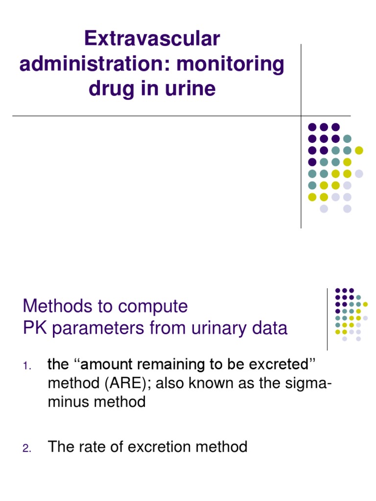 06 Urine Extravascular Administration | PDF | Logarithm | Pharmacokinetics