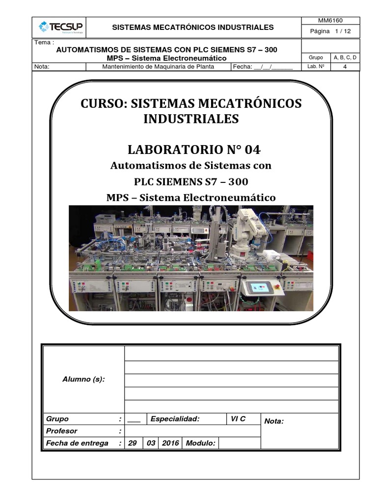 Lab 04. Automatizacion de MPS Con PLCs (C3) - 2018.1 | PDF ...