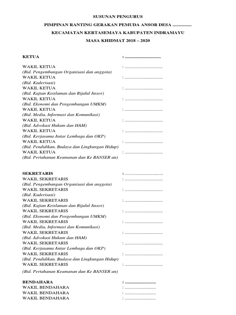 Susunan Pengurus Ansor-1 | PDF