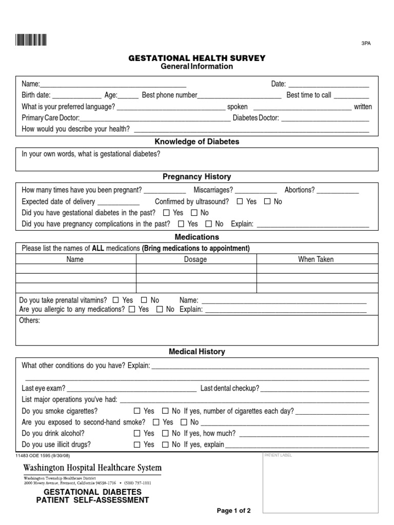 Gestational Health Self-Assessment | PDF | Miscarriage | Pregnancy