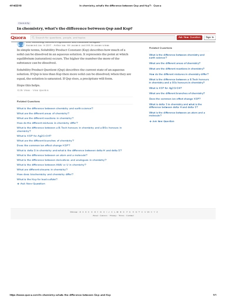 Qsp vs ksp | Solution | Chemistry