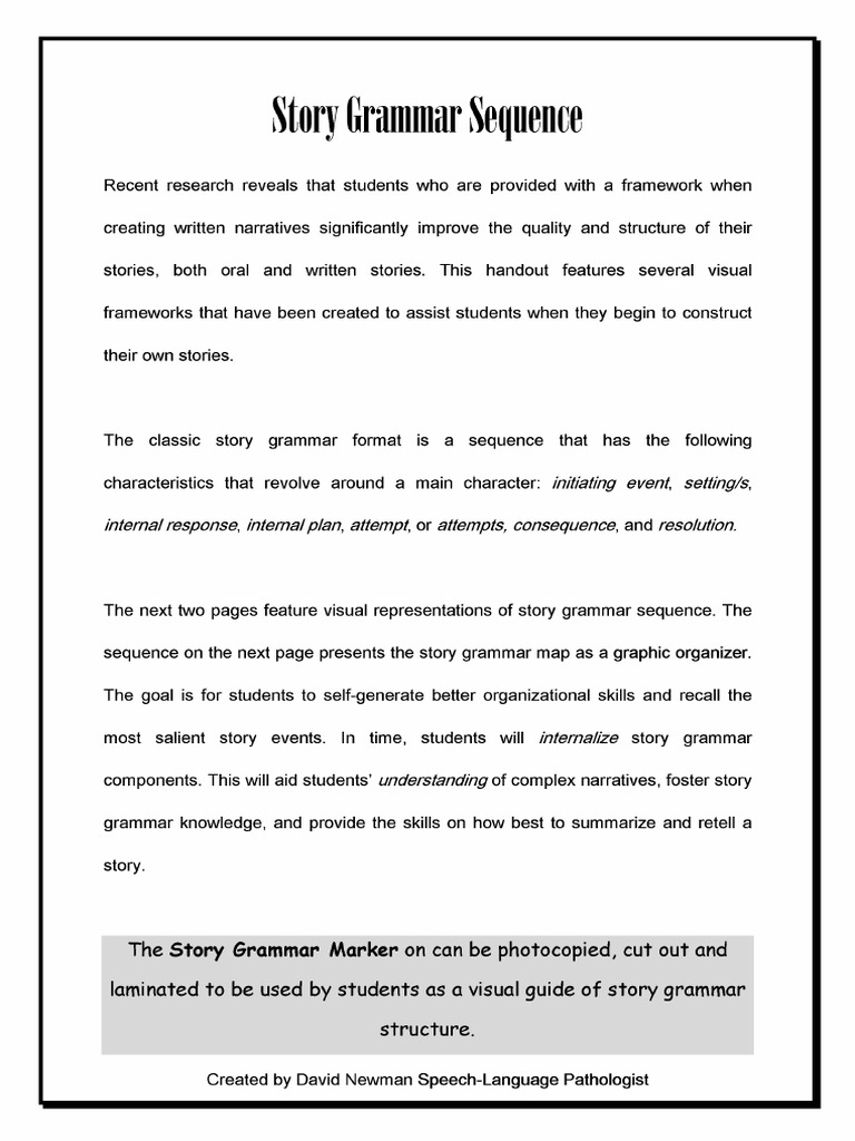 Story Grammar Marker | PDF