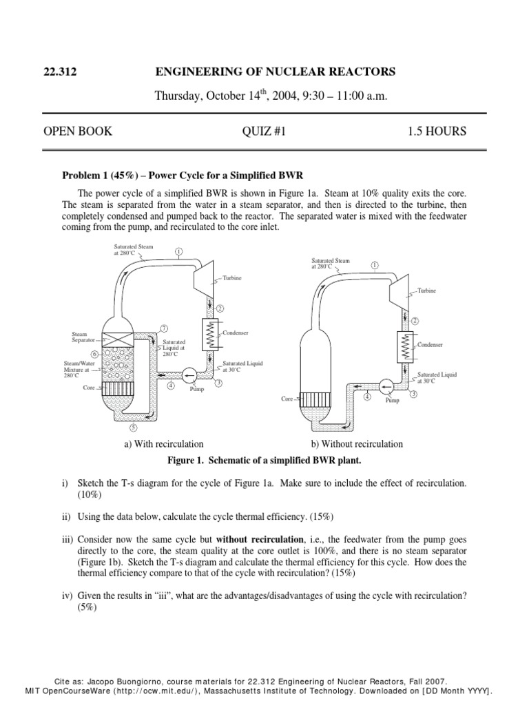 Relavant MIT Questions With Solutions | PDF | Pressurized Water Reactor ...