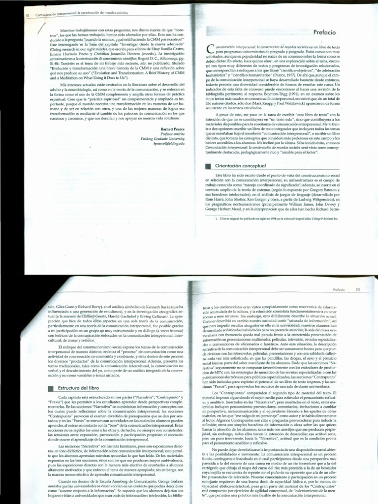 PEARCE W Barnett Comunicación Interperson | PDF | Comunicación ...