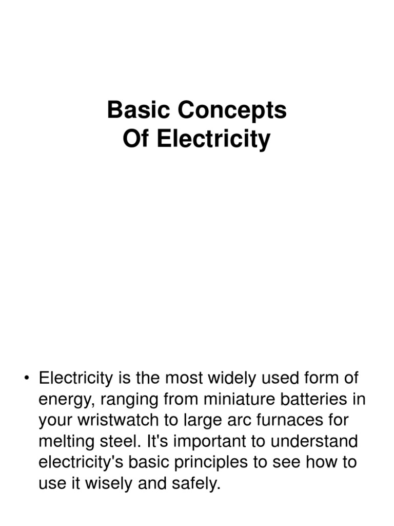 Basic Concepts of Electricity | PDF | Electrical Conductor | Electric ...