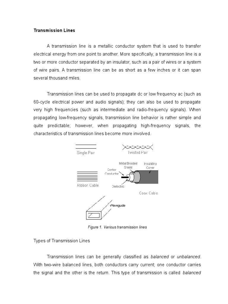 Figure 1. Various Transmission Lines | PDF | Transmission Line | Capacitor