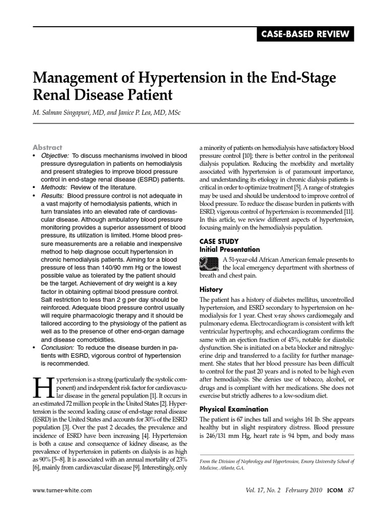 Jcom Feb10 Hypertension | PDF | Dialysis | Hypertension