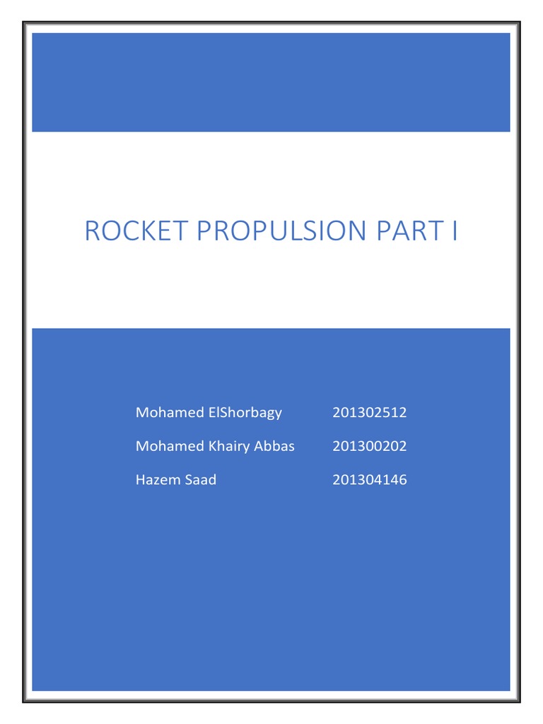 Rocket Propulsion Part I | PDF | Propulsion | Aeronautics