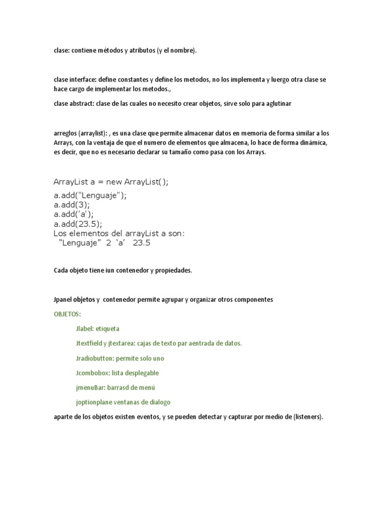 Clases Array Arraylist Jpanel | PDF