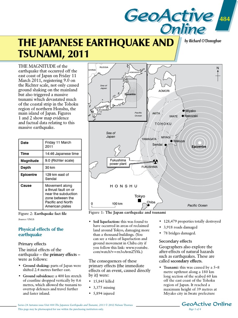 geoactive 484 - the japanese earthquake and tsunami | Timeline Of The ...