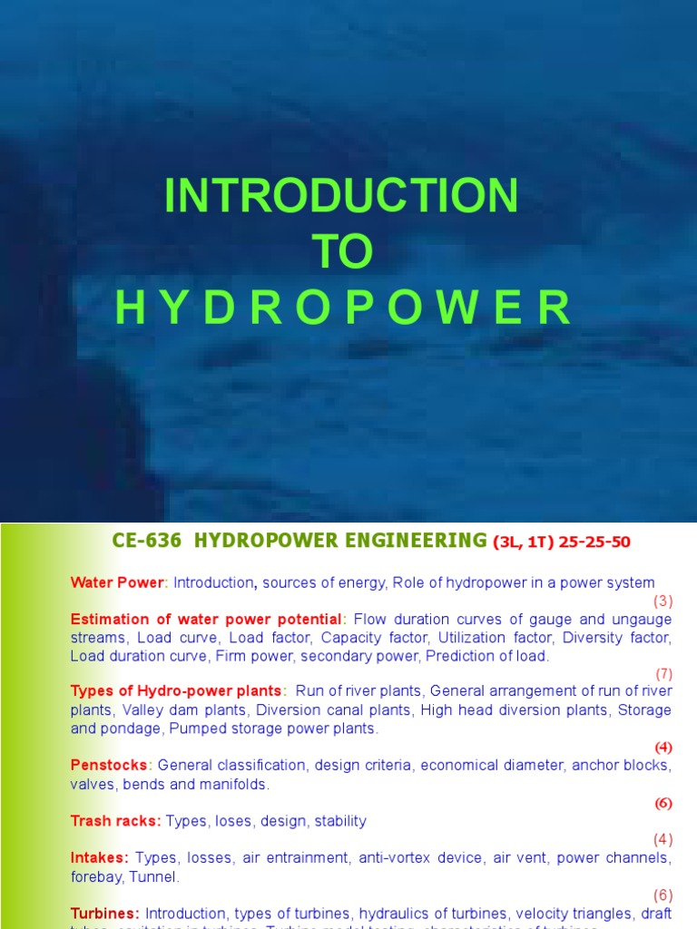 Hydropower Introduction | PDF | Hydroelectricity | Electricity Generation