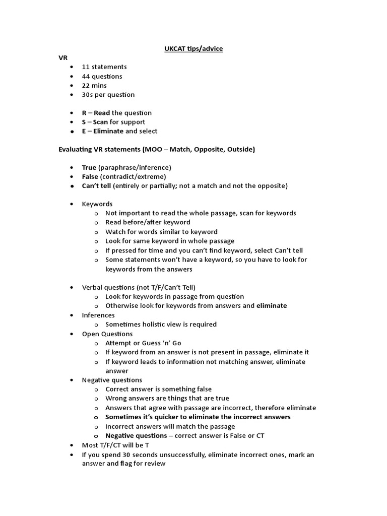 UKCAT Tips | PDF | Shape | Question