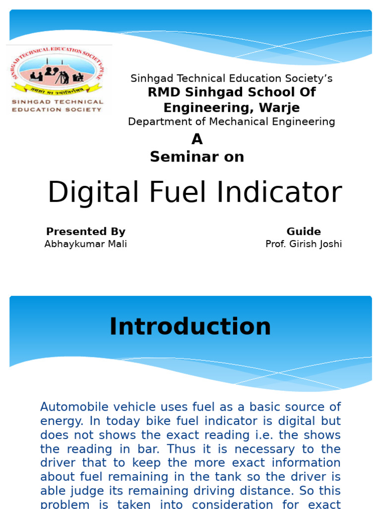 Digital Fuel Indicator | PDF | Analog To Digital Converter | Electrical ...
