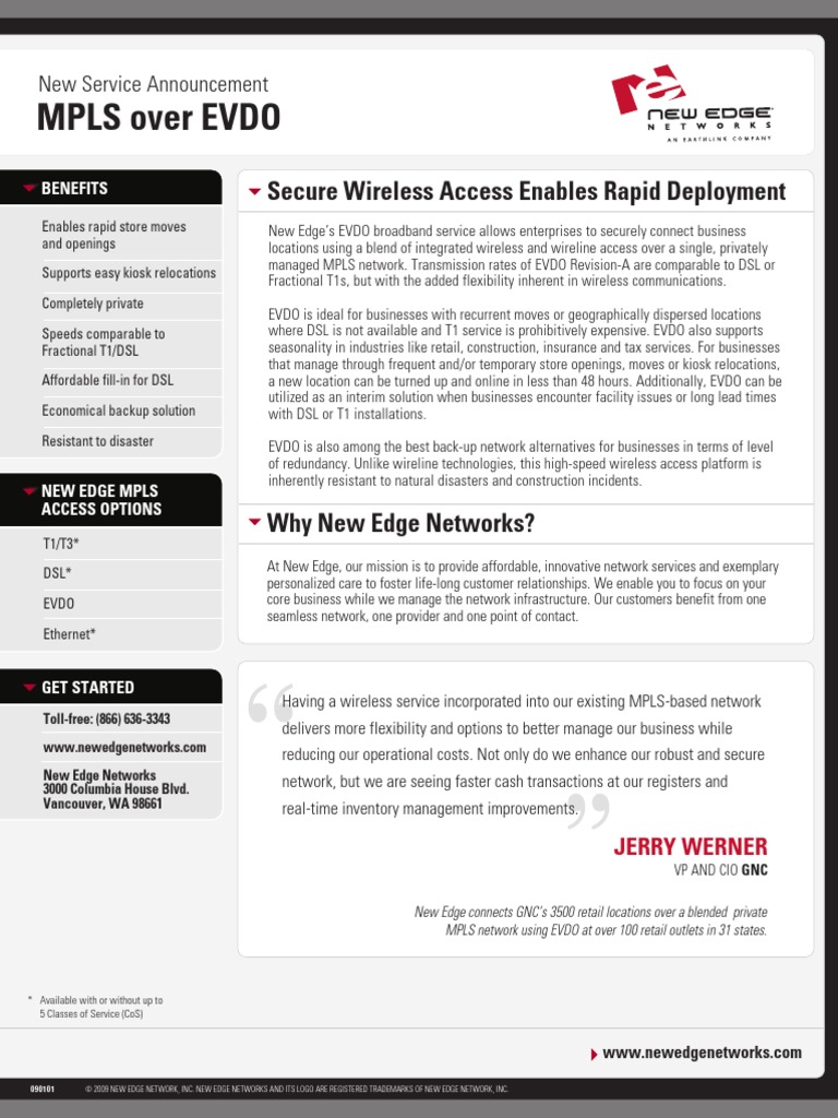 Mpls Over Evdo: Secure Wireless Access Enables Rapid Deployment | PDF | Digital Subscriber Line ...