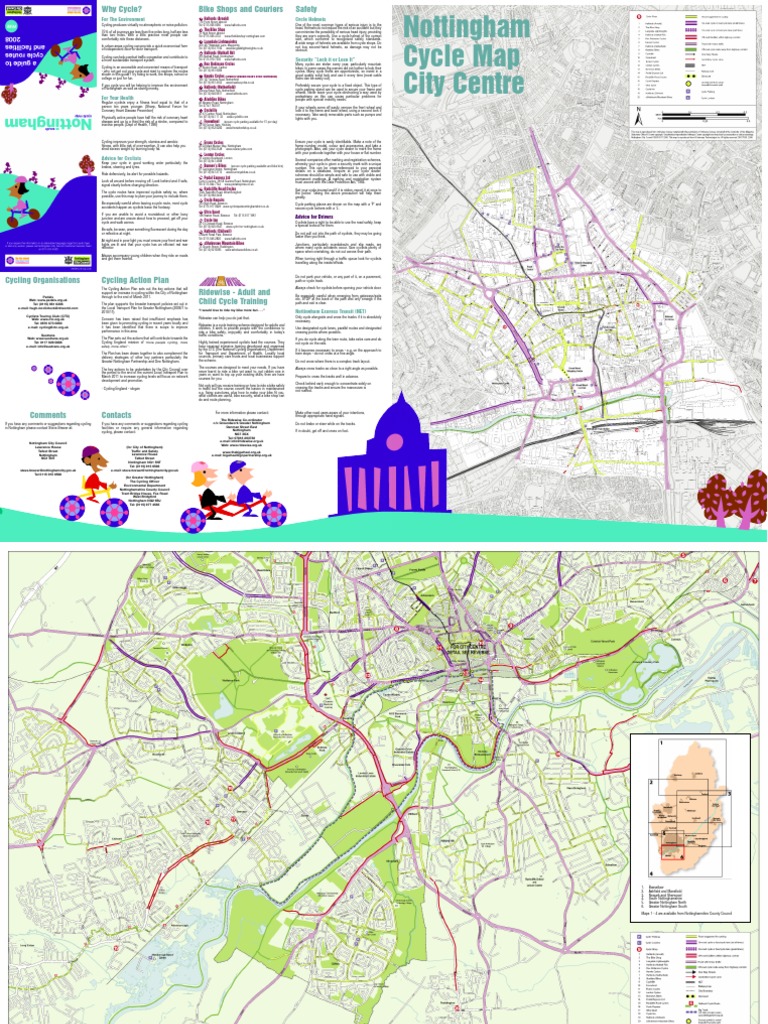 Nottingham Cycle Map City Centre: Safety Why Cycle? Bike Shops and ...