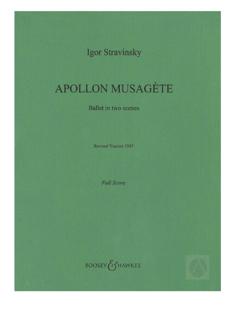 Apollon Musagete Revised 1947 Version Alexander Street PDF | PDF