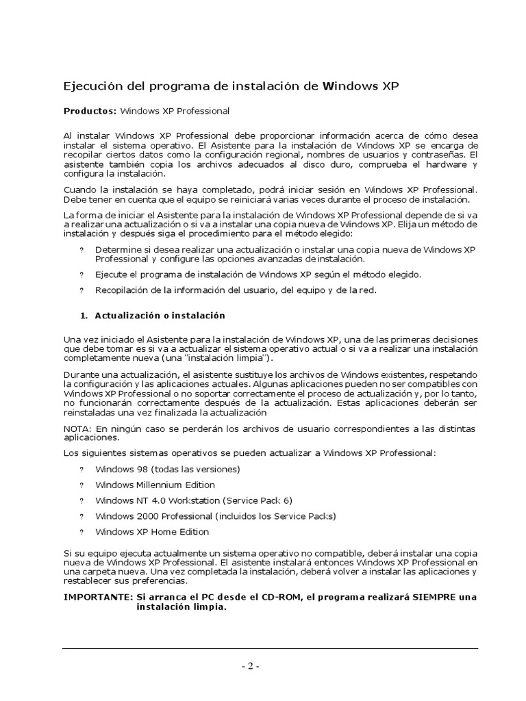 Instalacion Windows XP PDF | PDF | Windows XP | Microsoft Windows