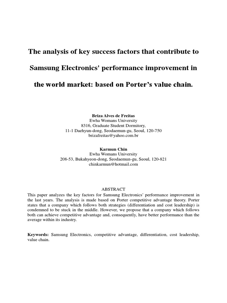 Samsung's Dual Strategy for Competitive Edge | PDF | Competitive ...