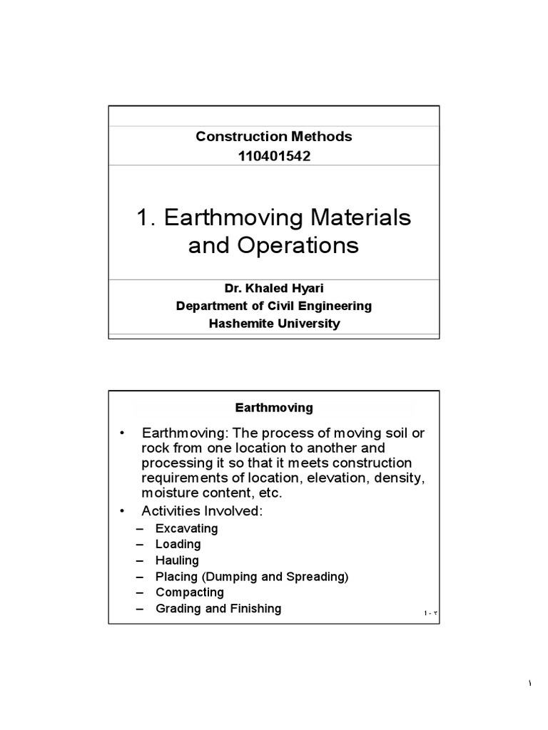 Earthmoving Operations and Calculations | PDF | Soil | Heavy Equipment
