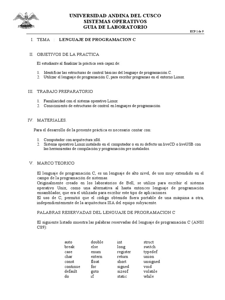 Estructuras de Control en C: Guía Práctica | PDF | C (lenguaje de ...
