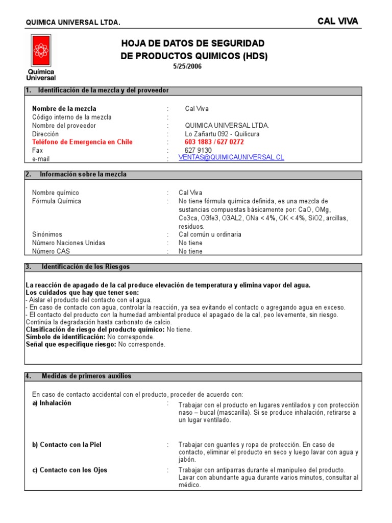 Cal Viva | PDF | Agua | Toxicidad