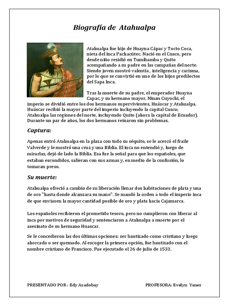 Atahualpa | PDF | Imperio Inca | Personas