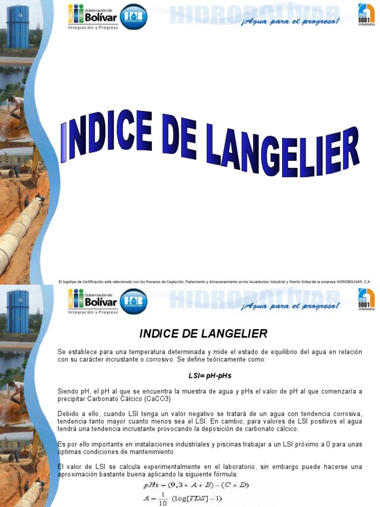 Indice de Langelier | PDF | Análisis | Ramas de la termodinámica
