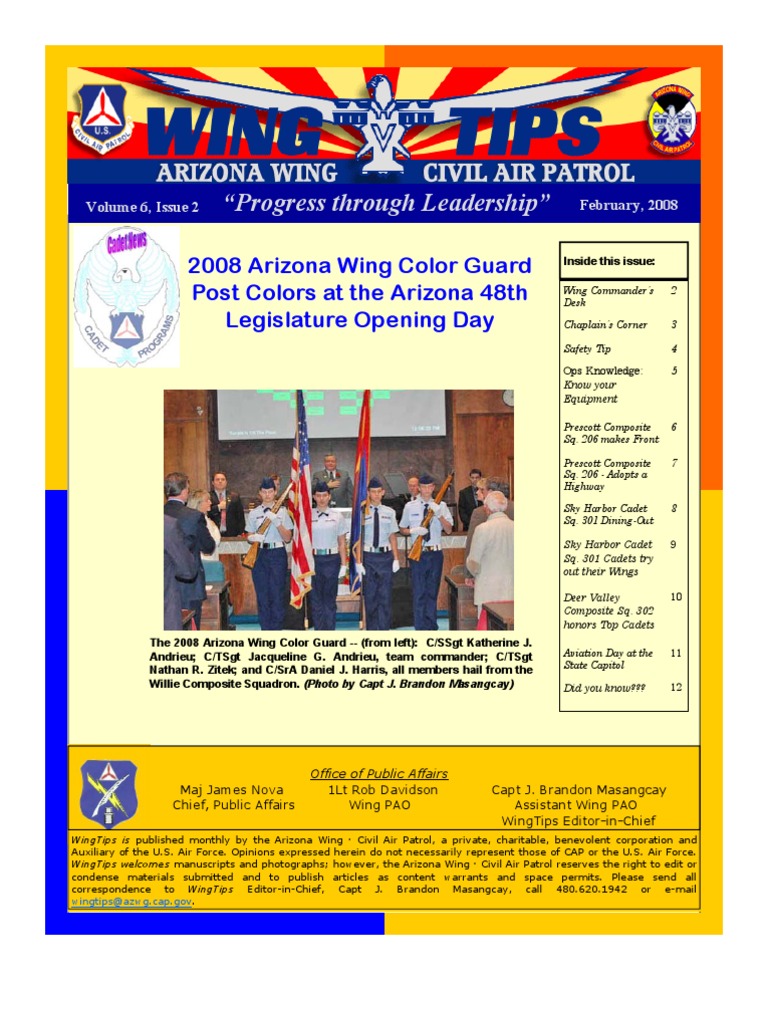 Arizona Wing - Feb 2008 | PDF | Civil Air Patrol | Military Rank